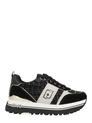 Liu Jo Low-top Sneakers With Tweed And Metallic Accents - Black