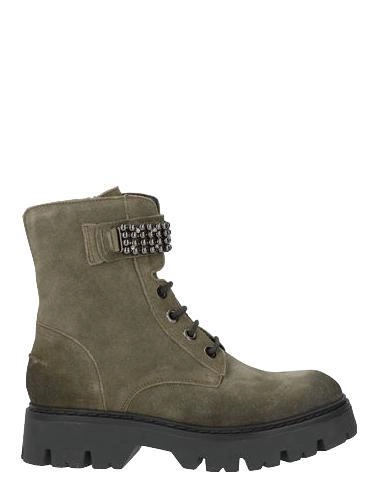 CAFÈNOIR Leather Ankle Boots - Green