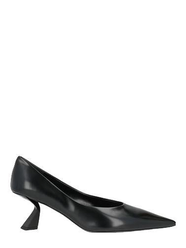 NENSI DOJAKA Calfskin Pointed Toe Sculptural Heel Pumps - Black