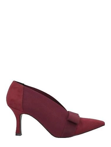 NILA & NILA Burgundy Synthetic Material Pumps With Bow Detailing - Red