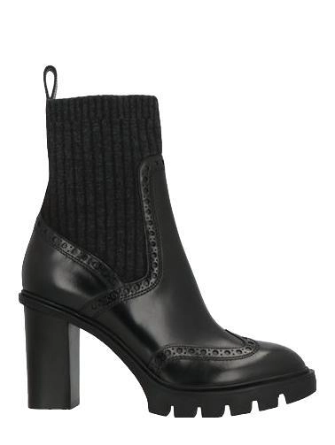 Santoni Leather And Textile Ankle Boots - Black