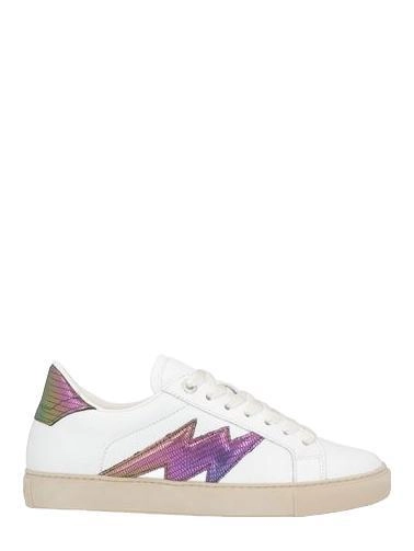 Zadig&Voltaire Leather Low-top Sneakers With Metallic Detail - White