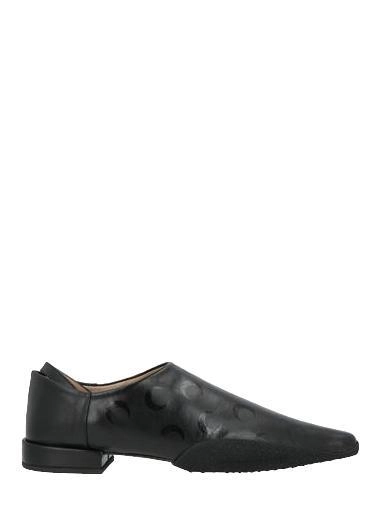 MARINE SERRE Leather Embellished Mules - Black