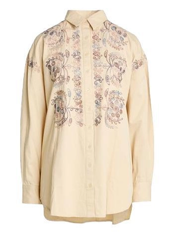 Antik Batik Embroidered Cotton Shirt - Beige