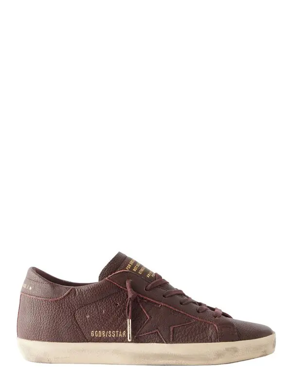GOLDEN GOOSE Super Star Leather Sneakers - Burgundy