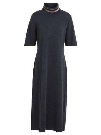 PUROTATTO Merino Wool Midi Dress - Charcoal