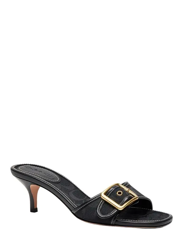 COACH Margot Sandal In Signature Jacquard - Black
