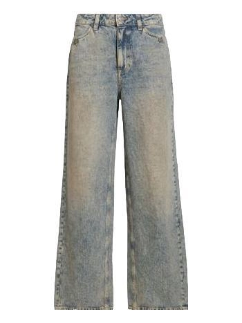 Guess High Waisted Tapered Jeans With Faded Medium Wash Denim - Blue
