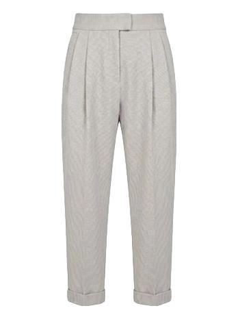MOORER Tapered Flannel Pants - Light Grey