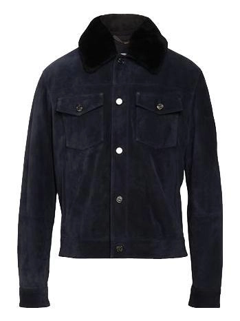 JACOB COHЁN Midnight Calfskin And Lambskin Jacket - Midnight Blue