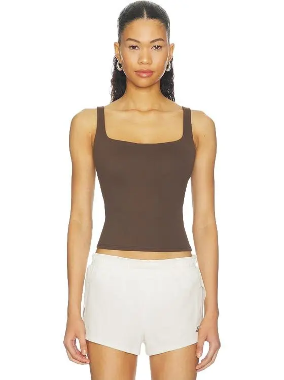 NIKESKIMS Matte Square Neck Tank - Dark Sepia