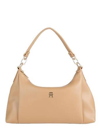 Tommy Hilfiger Polyurethane Hobo Bag - Camel