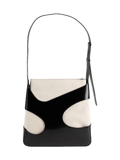 FERRAGAMO Leather And Textile Fiber Shoulder Bag - Beige