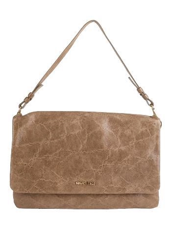 MARC ELLIS Leather Flap Handbag - Beige