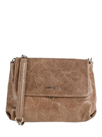 MARC ELLIS Textured Leather Flap Crossbody Bag - Brown