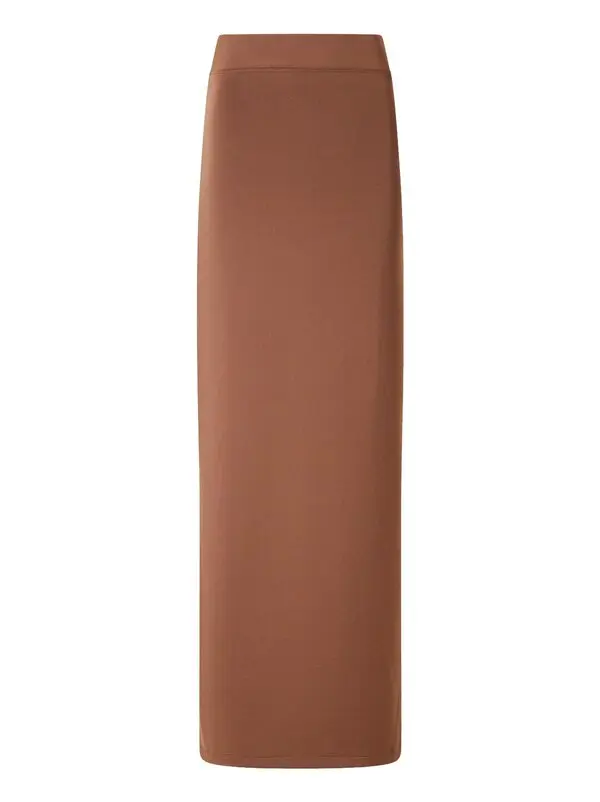 THE PARK Hailey Stretch-jersey Maxi Skirt With Slit - Dark Brown