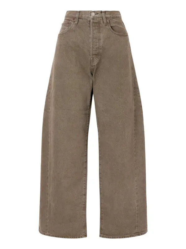 SSSTEIN Deformation High-rise Wide-leg Jeans - Army Green