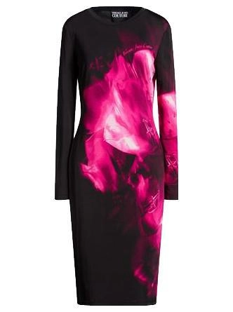 Versace Midi Dress In Viscose Blend - Fuchsia
