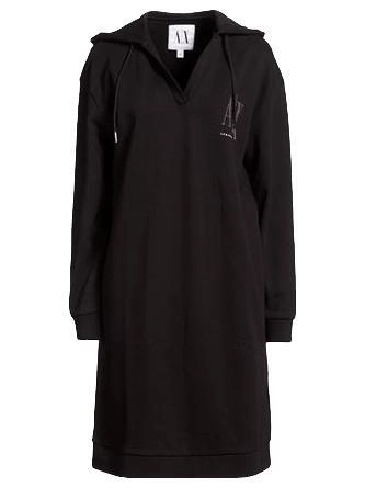 Armani Exchange Long Sleeve Cotton T-shirt Dress - Black