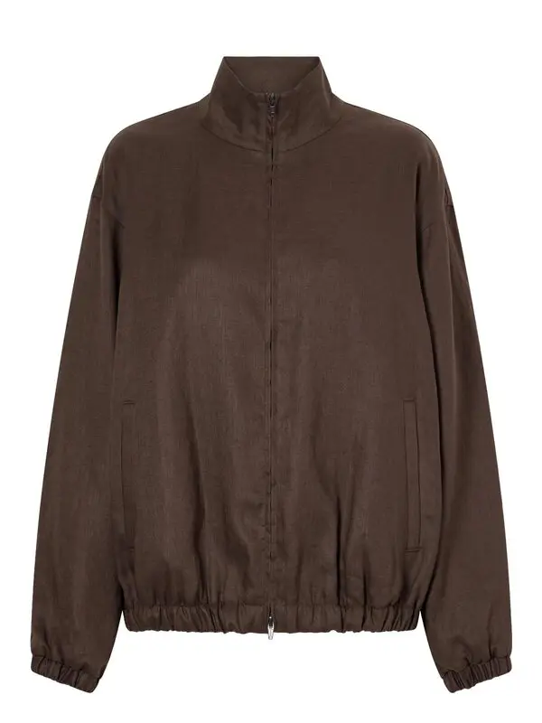 SSSTEIN Gathered Linen Jacket - Brown