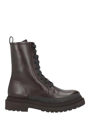 Brunello Cucinelli Leather Lace-up Ankle Boots - Dark Brown