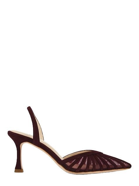 L'Agence Mercer Slingback Heel - Burgundy Suede