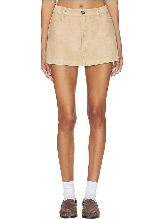 Show Me Your Mumu Vancouver Skort - Beige Faux Suede
