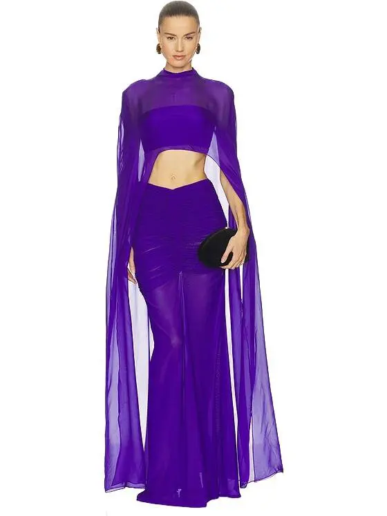 DEME BY GABRIELLA The Zerina Cape And Top - Purple