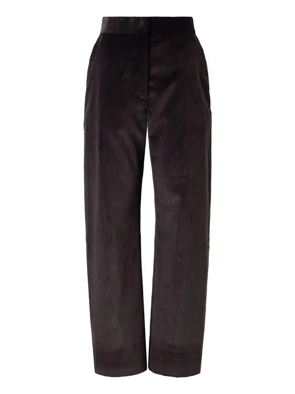 Studio Nicholson Grange Cotton-corduroy Wide-leg Pants - Dark Brown