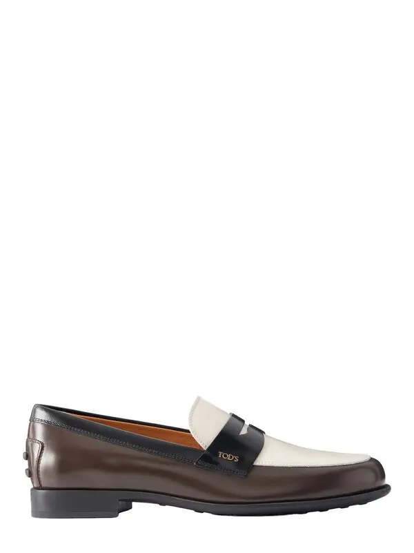 TOD'S Two-tone Leather Loafers - Black