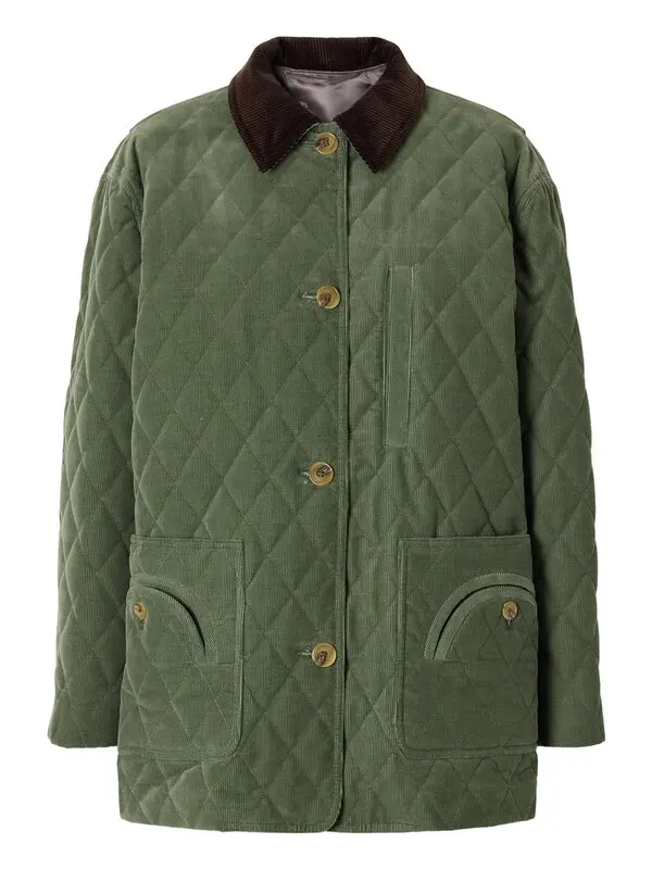 BLAZÉ MILANO Cotton-corduroy Matelassé Jacket - Green