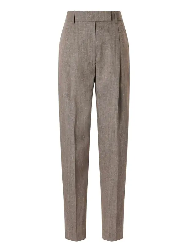 RÓHE Daria Wool-blend Tapered Trousers - Taupe