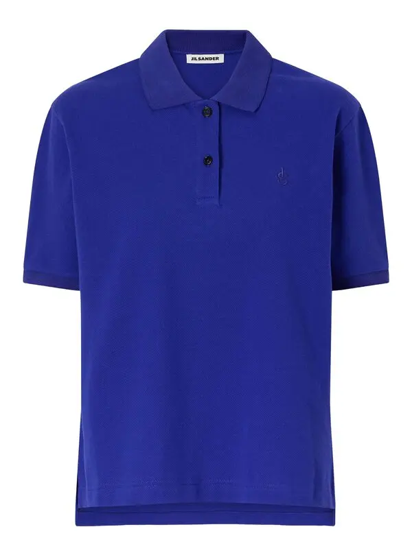 JIL SANDER Logo-embroidered Cotton-piqué Polo Shirt - Cobalt Blue