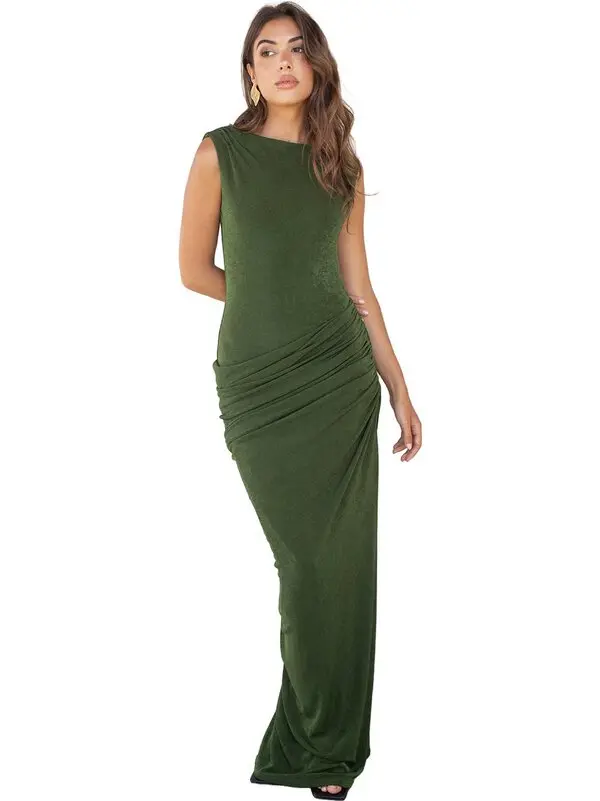 MALOA Yasmin Sleeveless Maxi Dress - Green