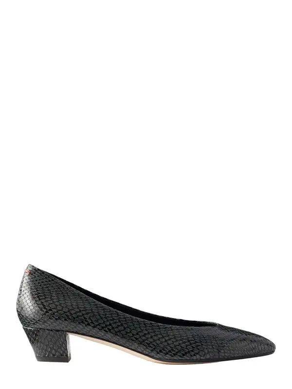 AeydĒ Helia 35 Snake-effect Leather Pumps - Dark Green