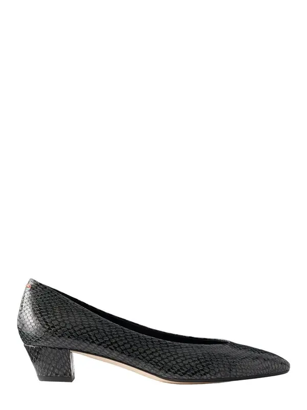 AeydĒ Helia 35 Snake-effect Leather Pumps - Green