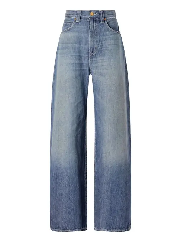 JAMIE HALLER Baggy Wide-leg Jeans In Worn Wash Italian Denim - Blue