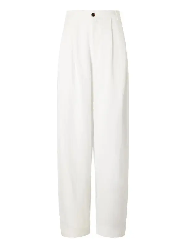 JAMIE HALLER Tapered Linen-blend Pants - White