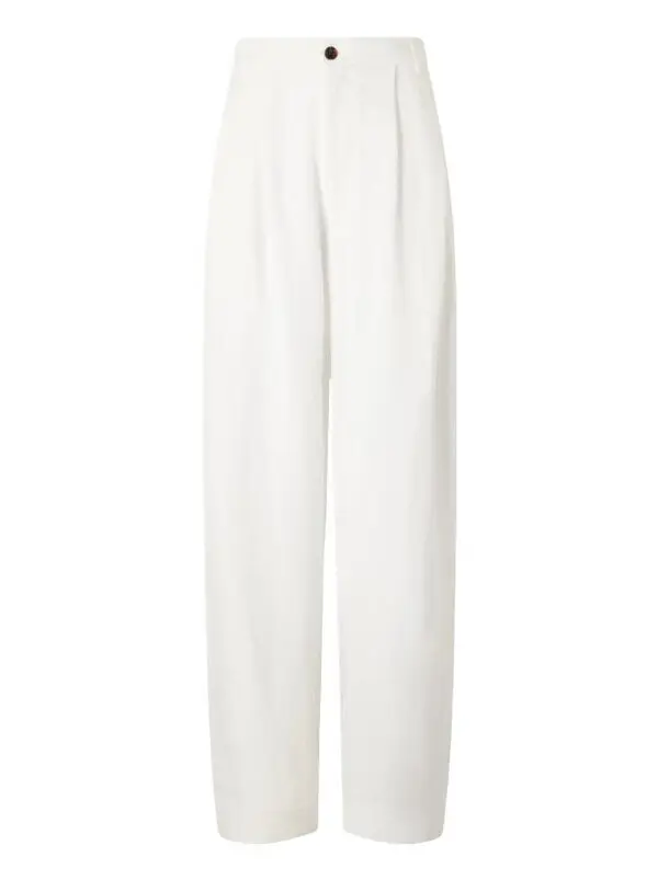 JAMIE HALLER Tapered Linen-blend Pants - White