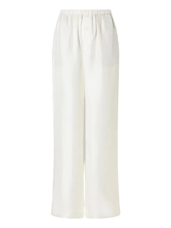 RÓHE Silk-satin Wide-leg Pants - White
