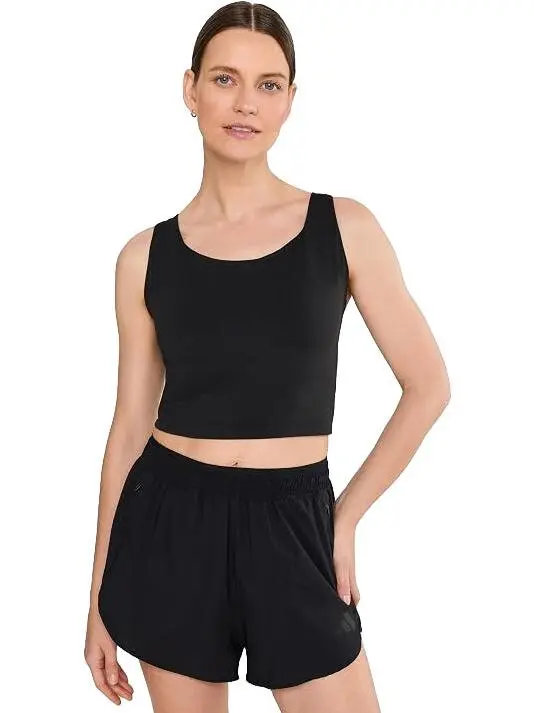 Adidas All Me Medium-support Long Line Training Bra Tank Top Bra - Black