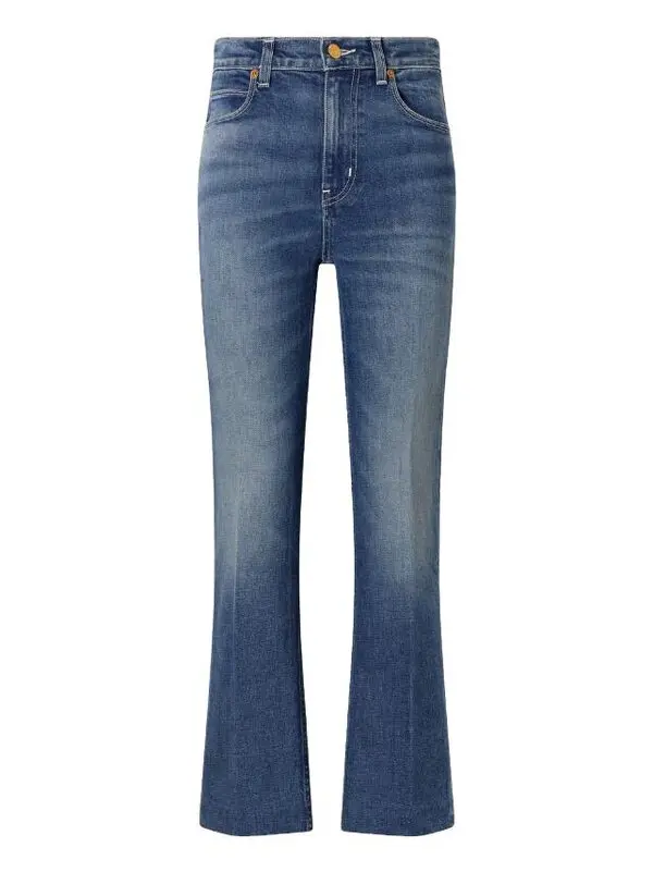 JAMIE HALLER Kenickie Mid-rise Straight-leg Jeans - Mid Denim
