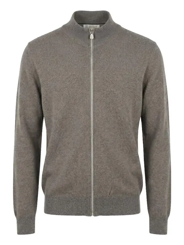 Brunello Cucinelli Cashmere Zipped Cardigan - Green
