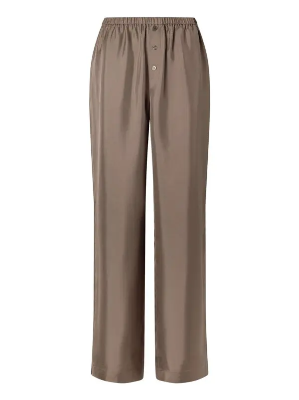 RÓHE Silk-satin Wide-leg Pants - Taupe