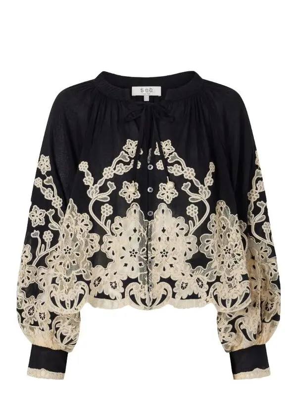 Sea Gracelyn Broderie Anglaise Blouse - Black