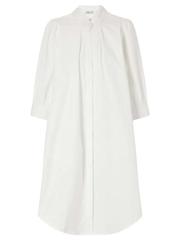 Maison Mayle Valdi Cotton Jacquard-poplin Midi Shirt Dress - Ivory