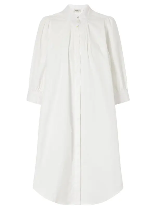 Maison Mayle Valdi Cotton Jacquard-poplin Midi Shirt Dress - Neutrals