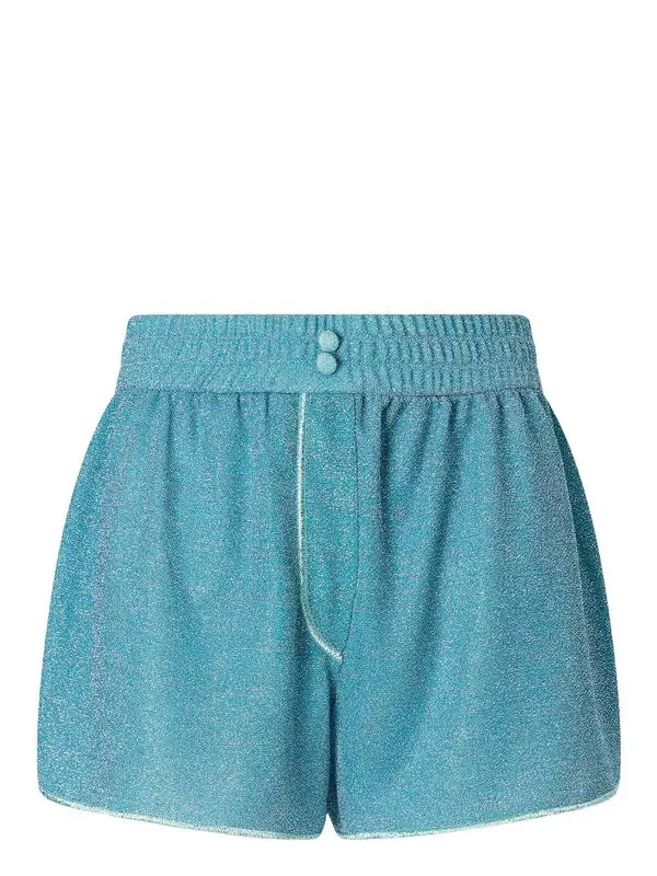 Oseree Lumiere Metallic Lurex Shorts - Blue