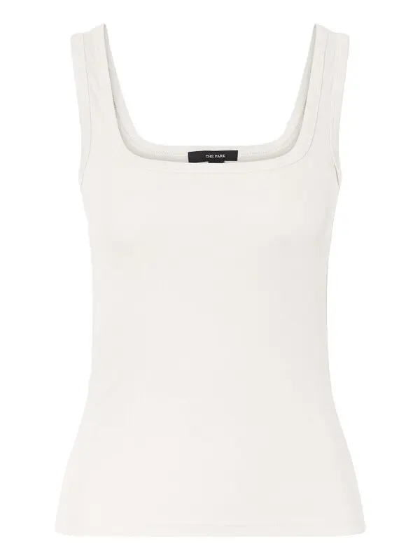 THE PARK Sawyer Ribbed Cotton Tank - Ivory