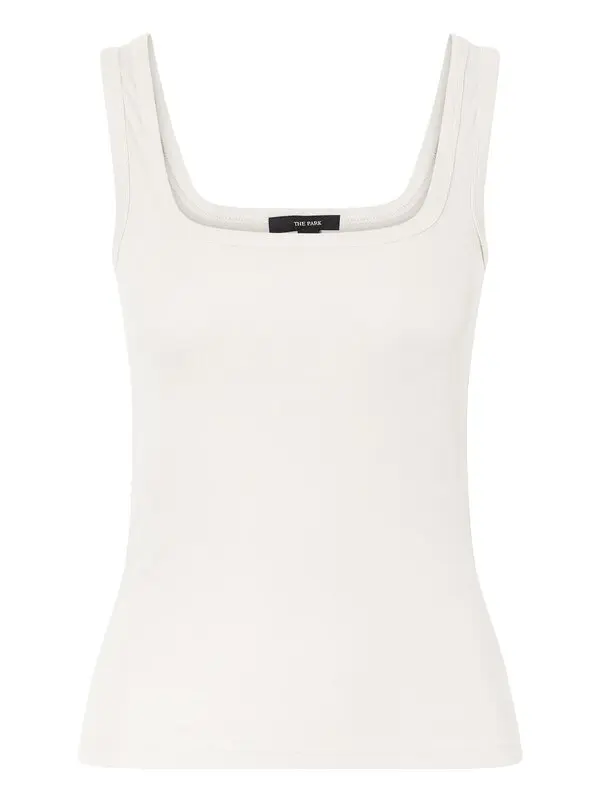 THE PARK Sawyer Ribbed Cotton Tank - Neutrals